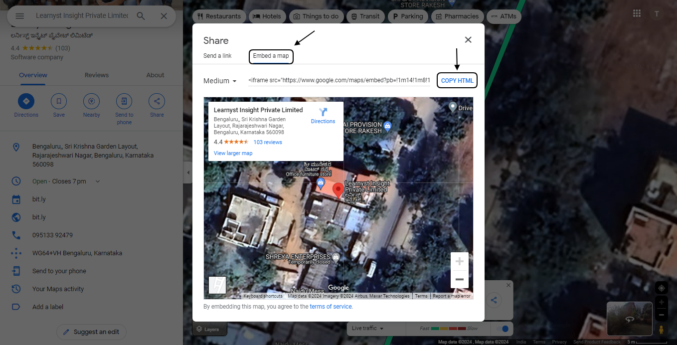 Embed a map into your Website Page